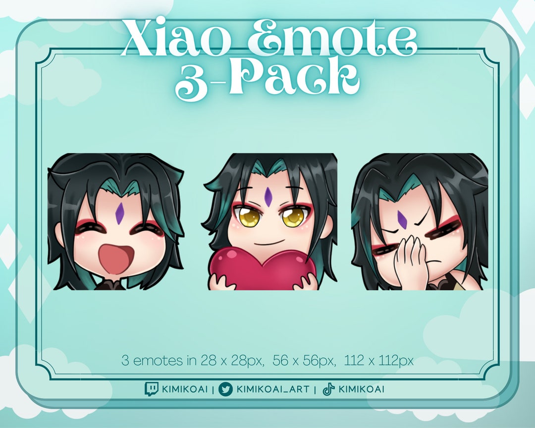 Genshin Impact Xiao Emote 3 Pack, Twitch, Discord, Youtube, Anime ...
