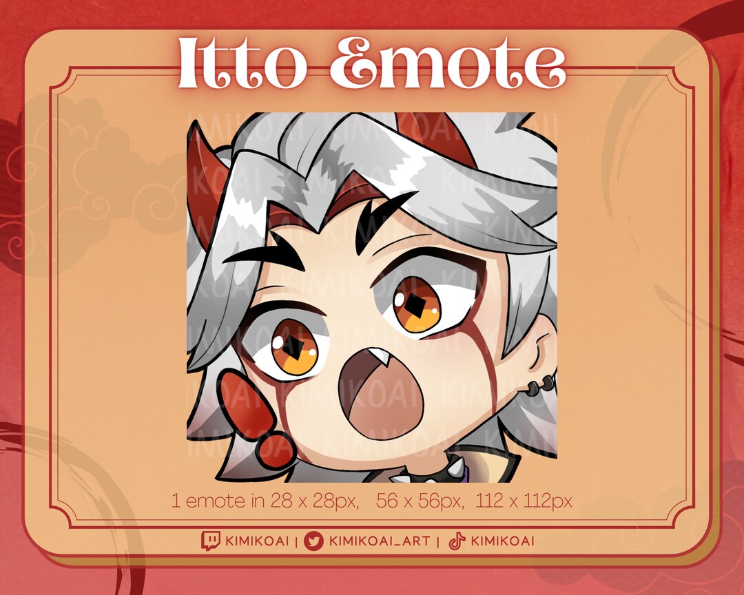 Genshin Impact Emote of Itto for Your Stream Surpised, Twitch, Discord ...