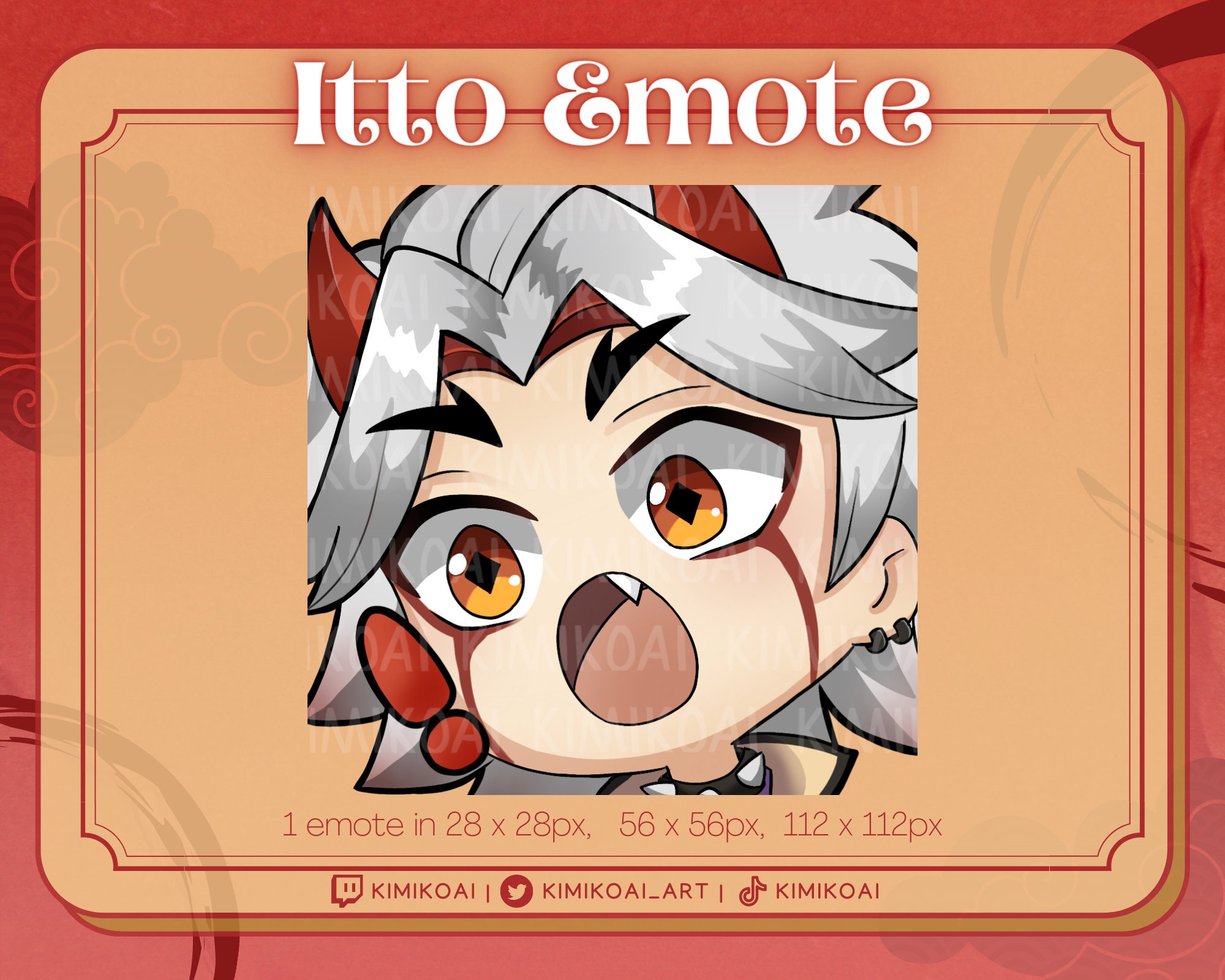 Genshin Impact Emote of Itto for Your Stream Surpised, Twitch, Discord ...