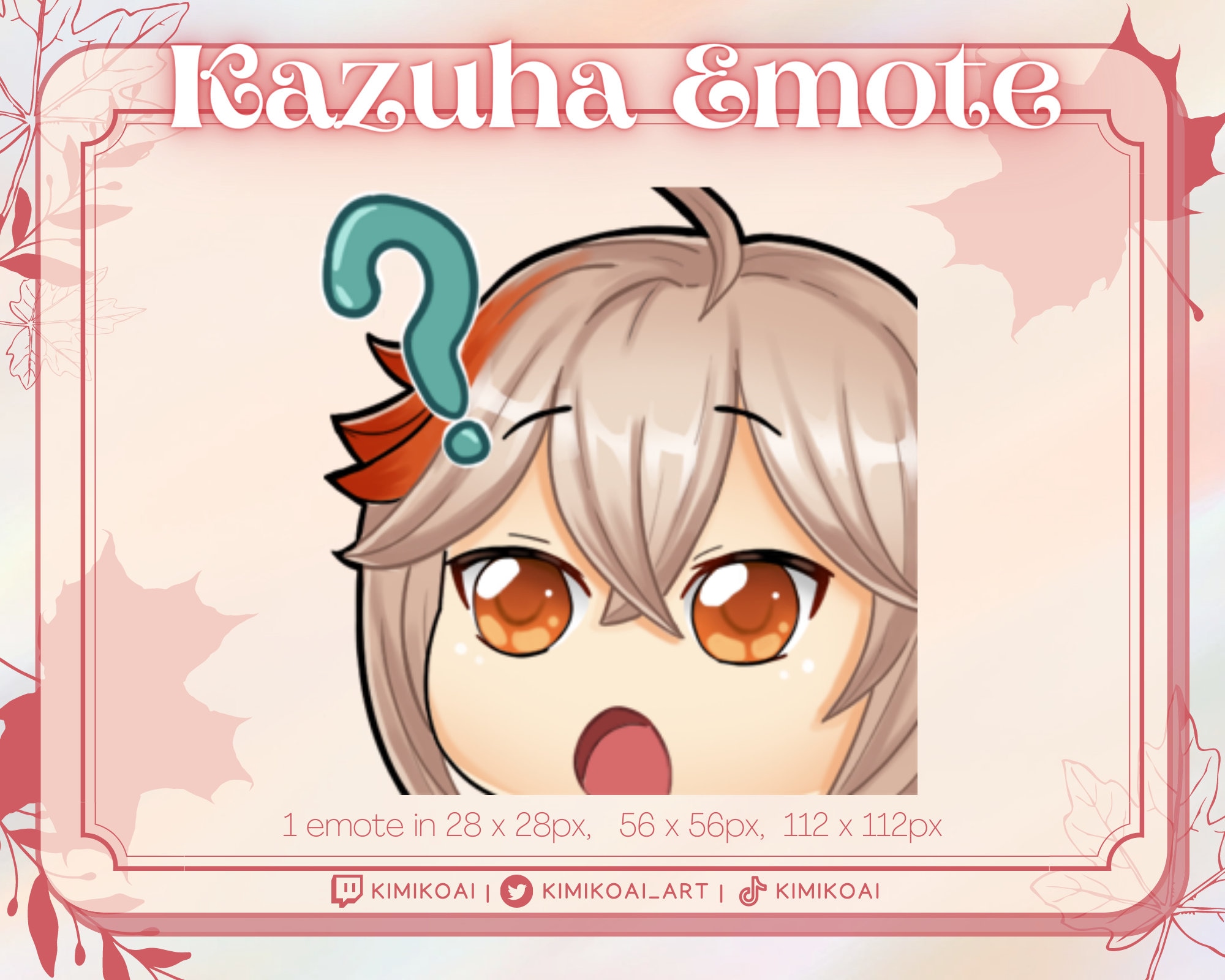 Genshin Impact Kazuha Question Mark Emote, Twitch, Discord, Youtube ...
