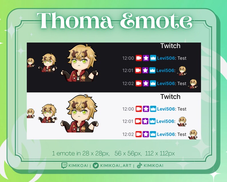 Genshin Impact Thoma Shrug Emote, Twitch, Discord, Anime - Etsy