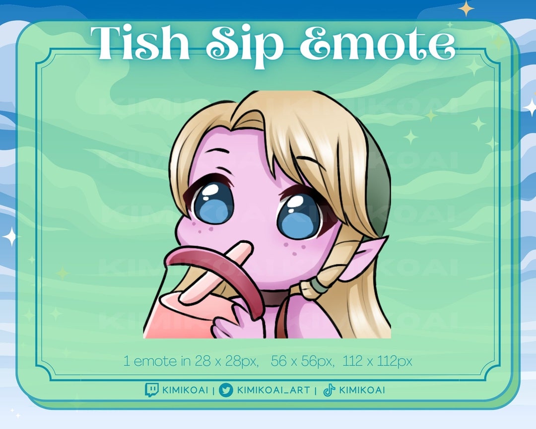 Palia Tish Sip Emote for Twitch - Etsy