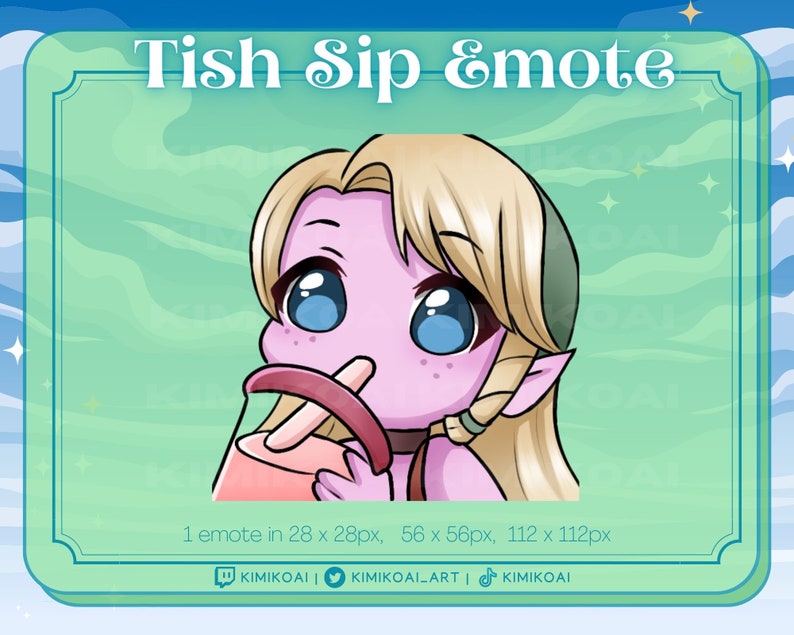 Palia Tish Sip Emote for Twitch - Etsy