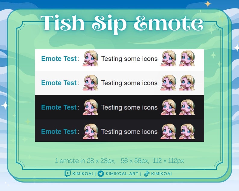 Palia Tish Sip Emote for Twitch - Etsy