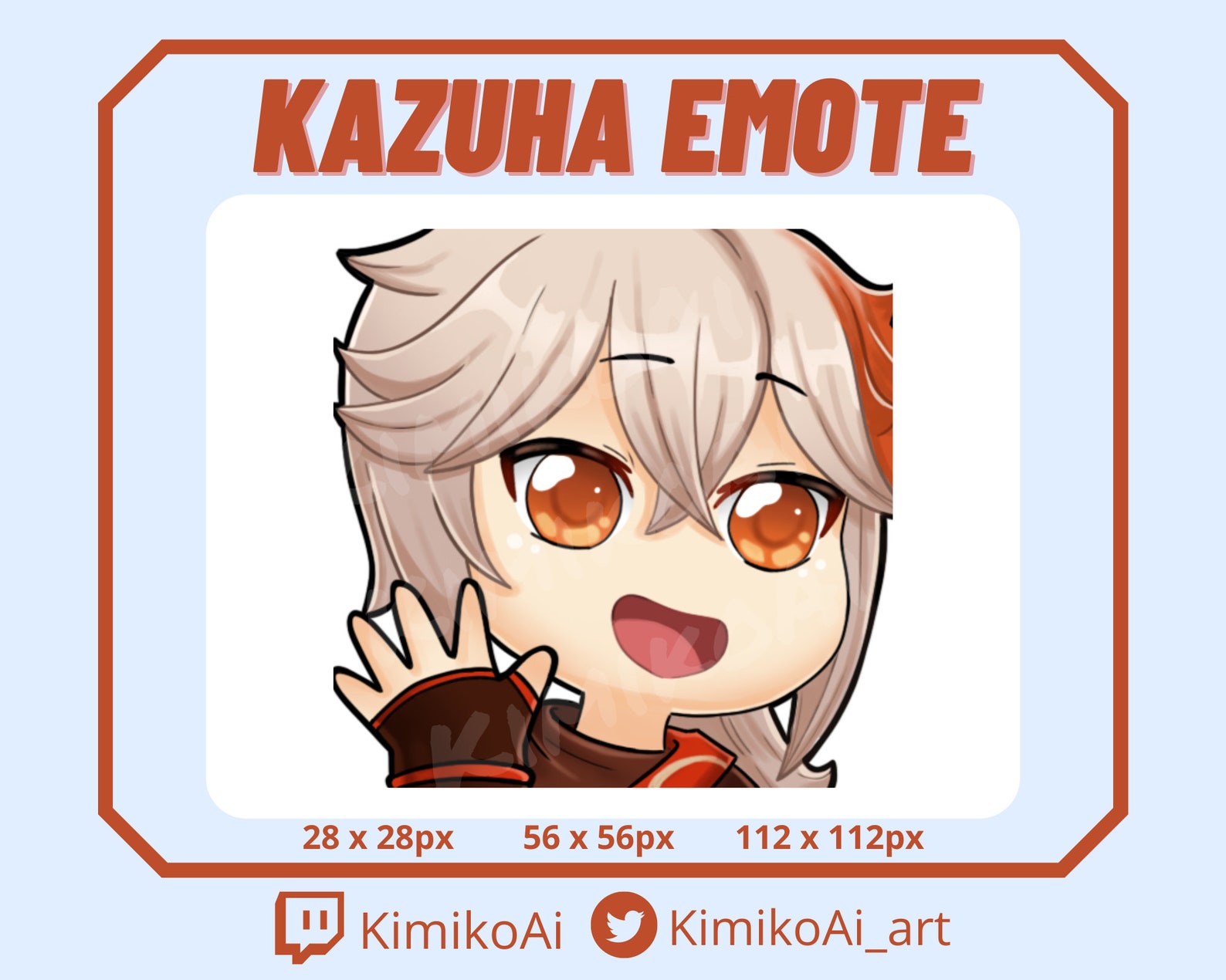 Genshin Impact Kazuha Wave Emote Twitch Discord Anime | Etsy Hong Kong