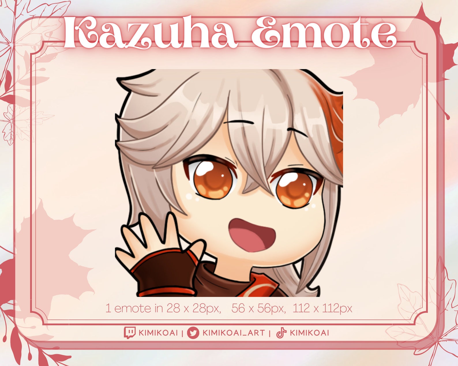 Genshin Impact Kazuha Wave Emote Twitch Discord Anime - Etsy Norway