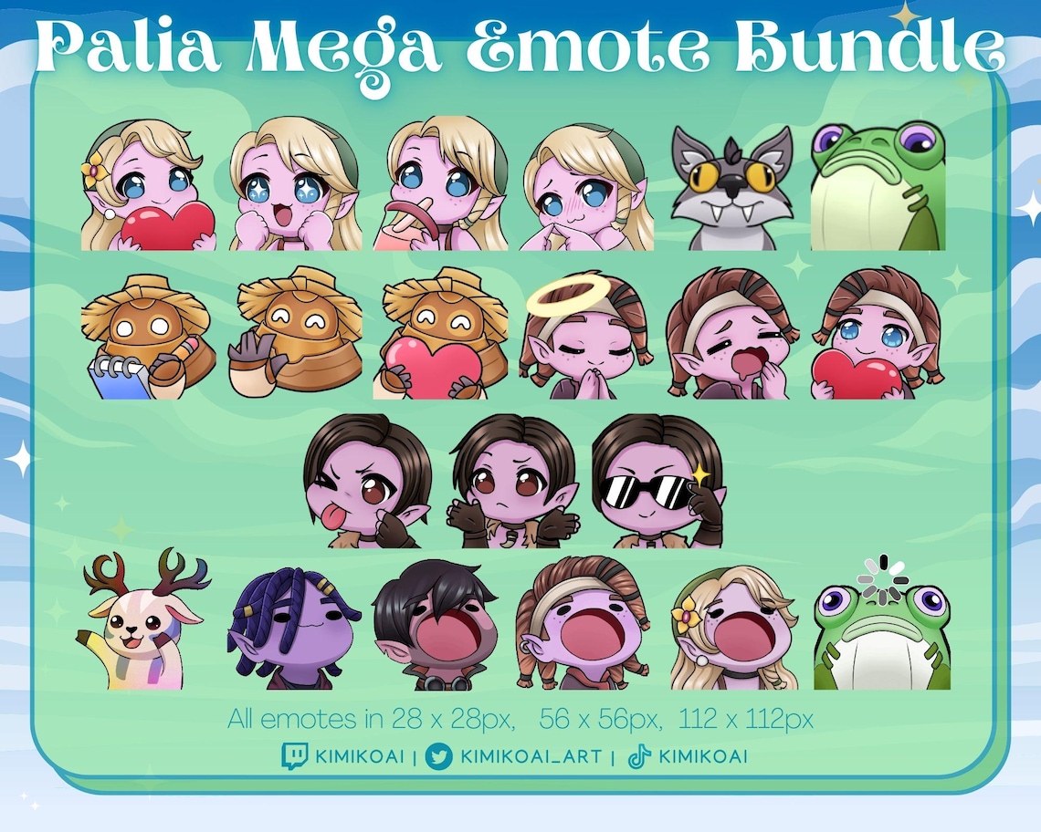 Palia Emote Mega Bundle, Animated and Static Emotes, for Streamers ...