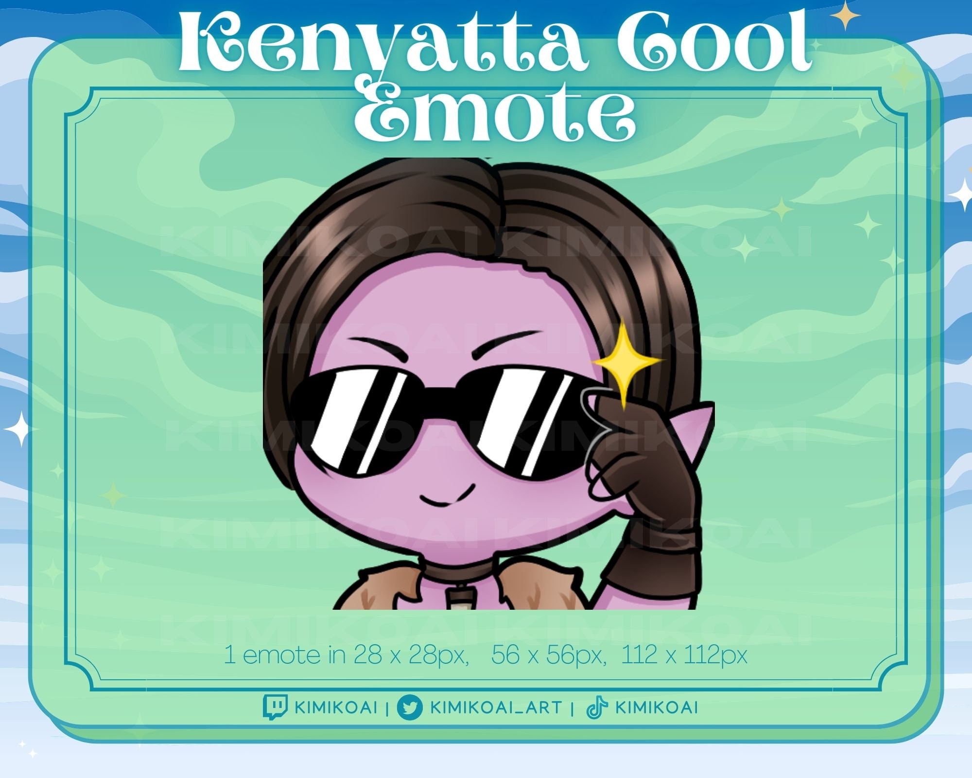 Palia Kenyatta Cool, Sunglasses, Emote for Twitch - Etsy