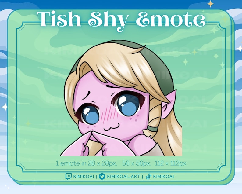 Palia Tish Shy Emote for Twitch - Etsy