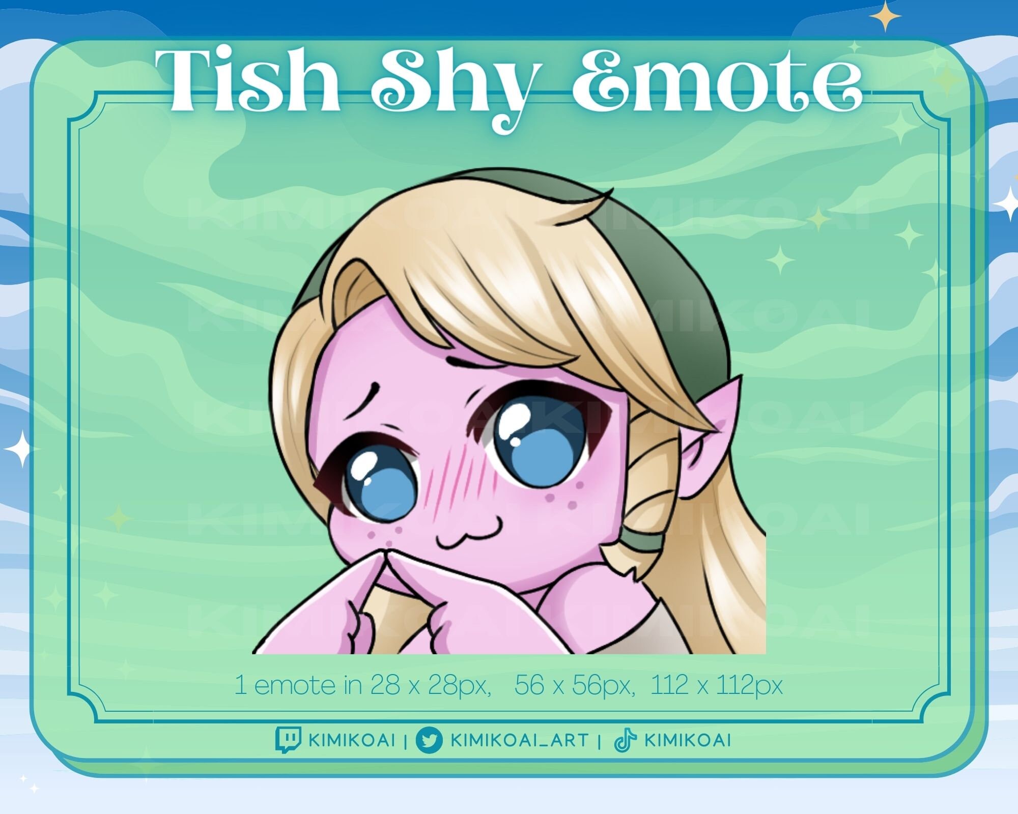 Palia Tish Shy Emote for Twitch - Etsy