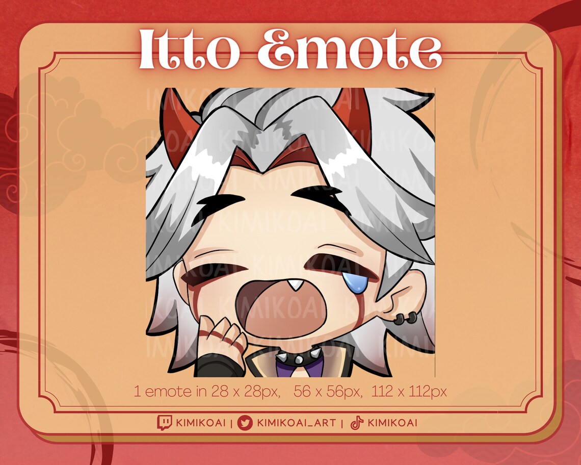 Genshin Impact Emote of Itto for Your Stream | Yawn, Tired, Twitch ...
