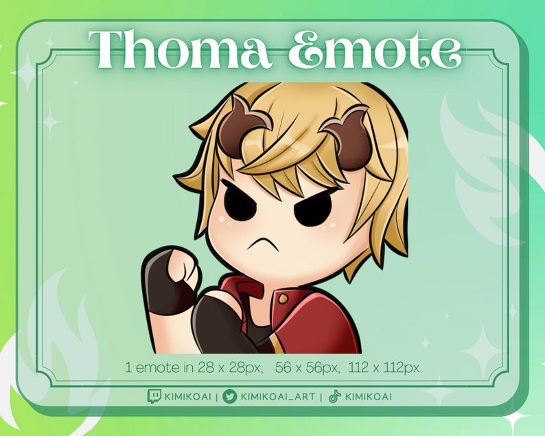 Genshin Impact Thoma Fight Punch Emote, Twitch, Discord, Anime - Etsy ...
