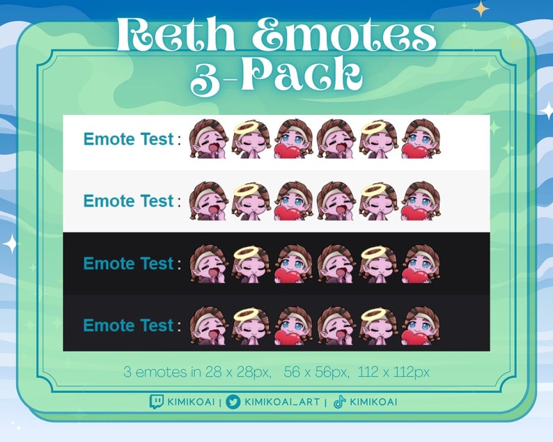 Palia Reth Emote 3 Pack, Heart, Love, Innocent, Pray, Sleepy, Tired for ...