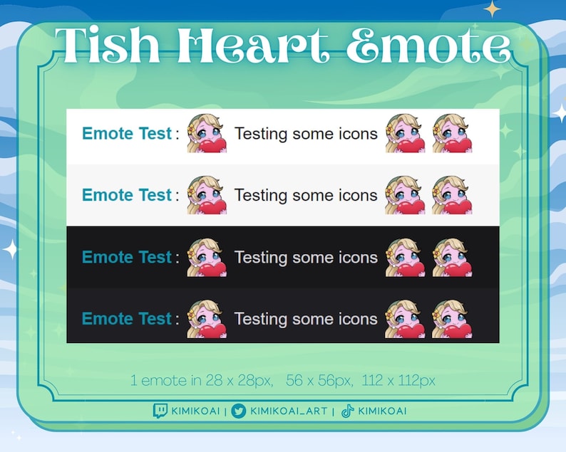 Palia Tish Heart, Love Emote for Twitch - Etsy