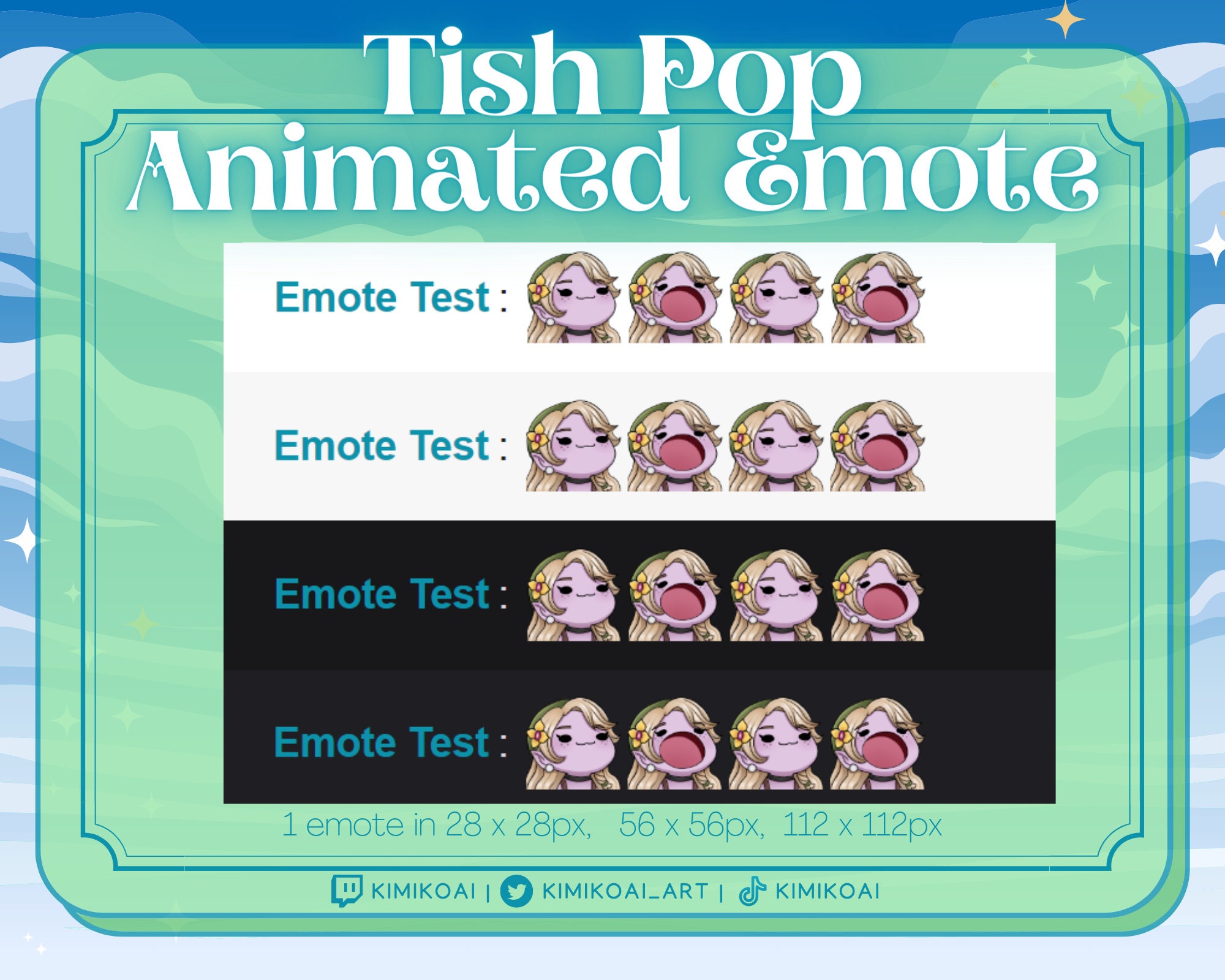 Palia Tish Pop Animated Emote for Twitch, Discord, Youtube - Etsy