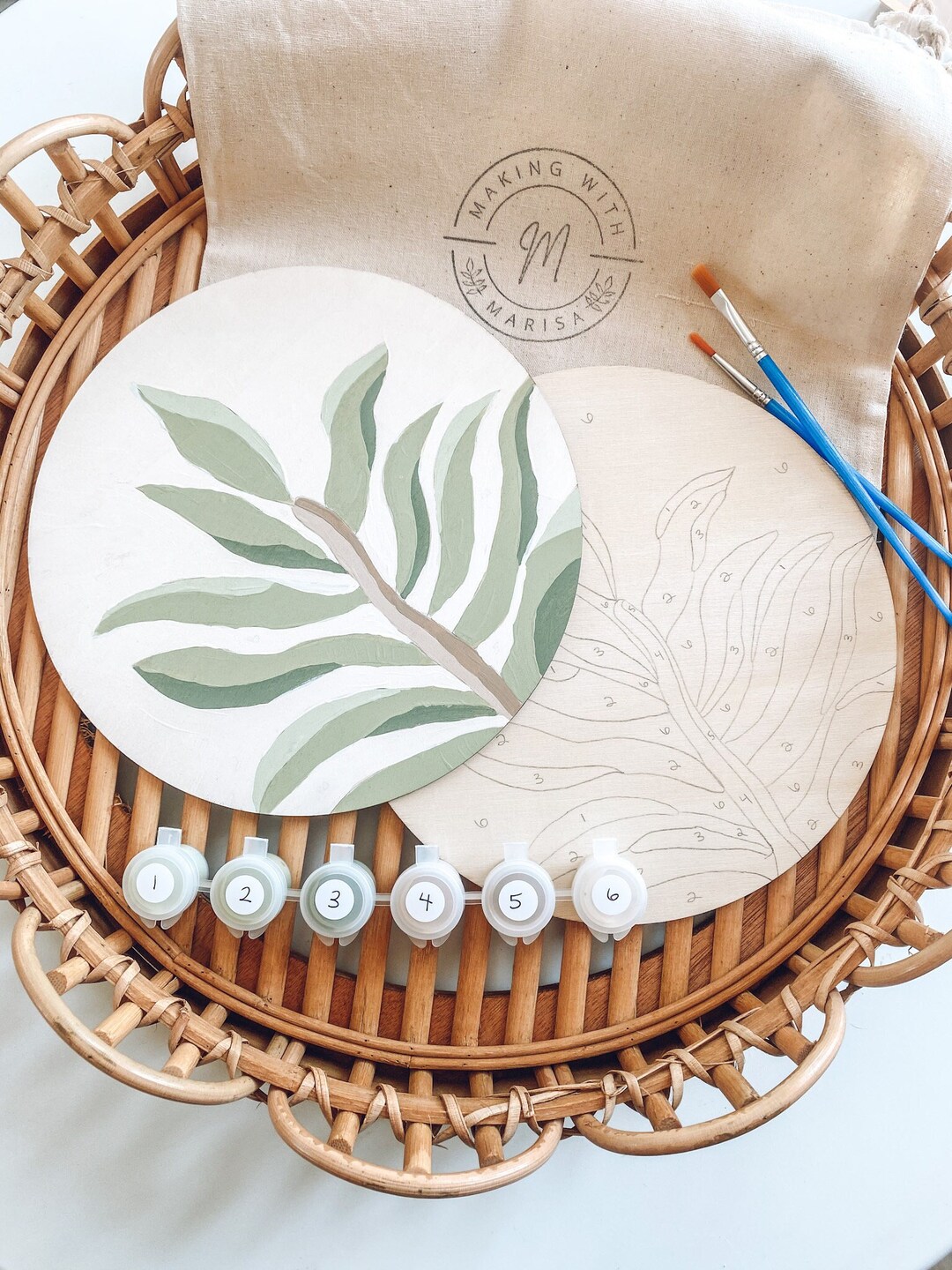 FERN Acrylic Paint by Numbers Minimalist Boho Plant Wall Art - Etsy