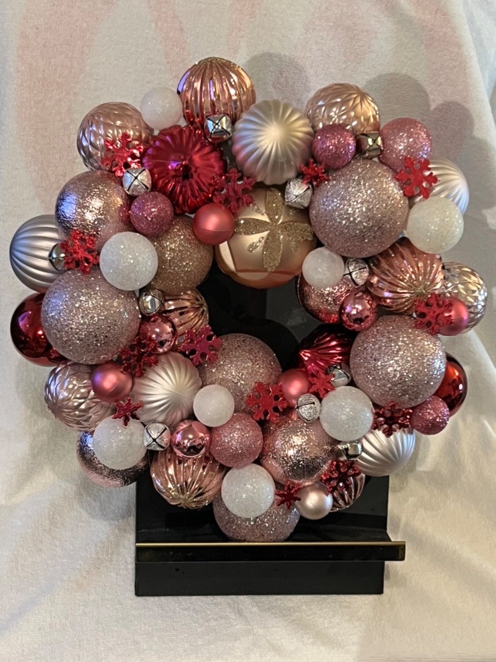 Pink Snowflake Ornament Wreath - Etsy