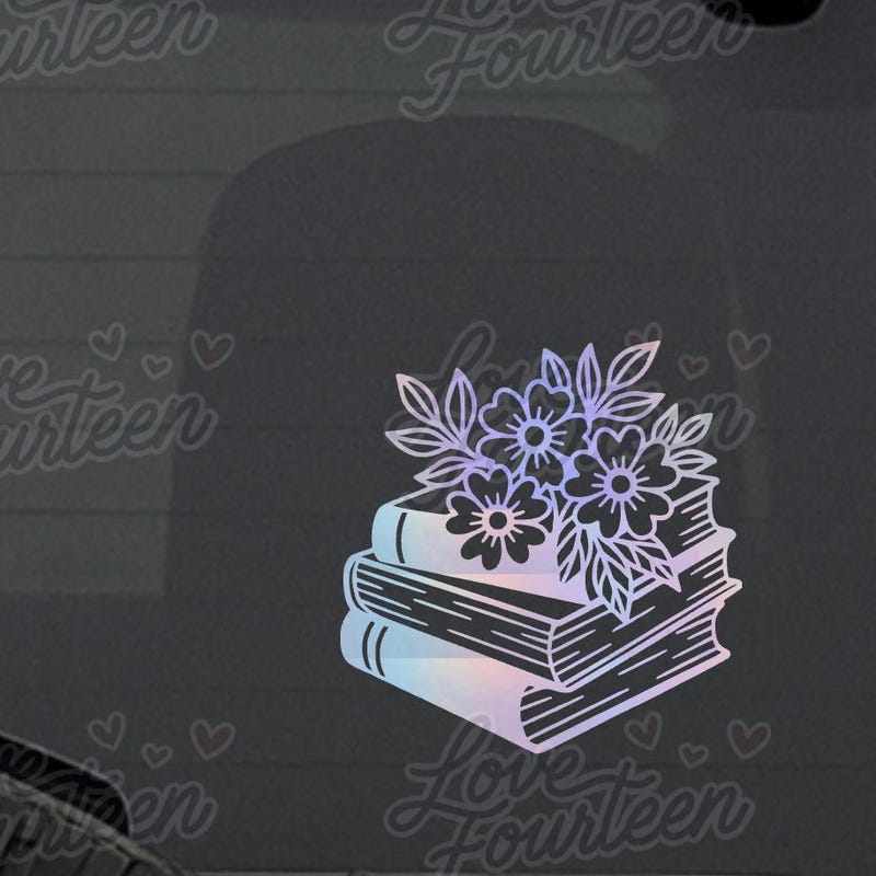 Book Stack Car Decal - Etsy