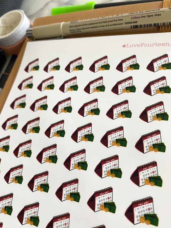 Payday Sticker Sheet Bullet Journal Stickers Planner - Etsy