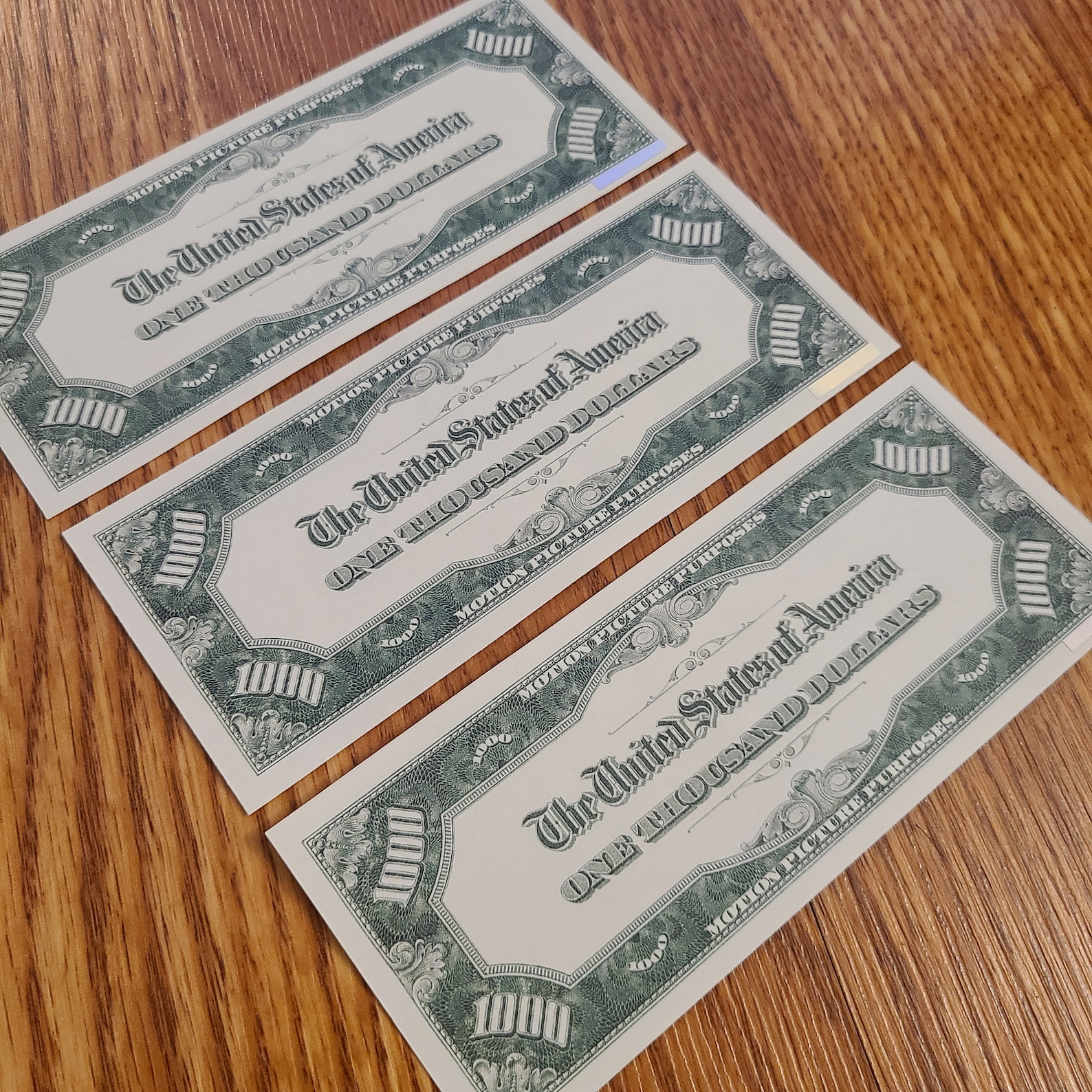 Set of 3/set of 5 Laminated/not Laminated 1000 Dollar Placeholder Bills ...
