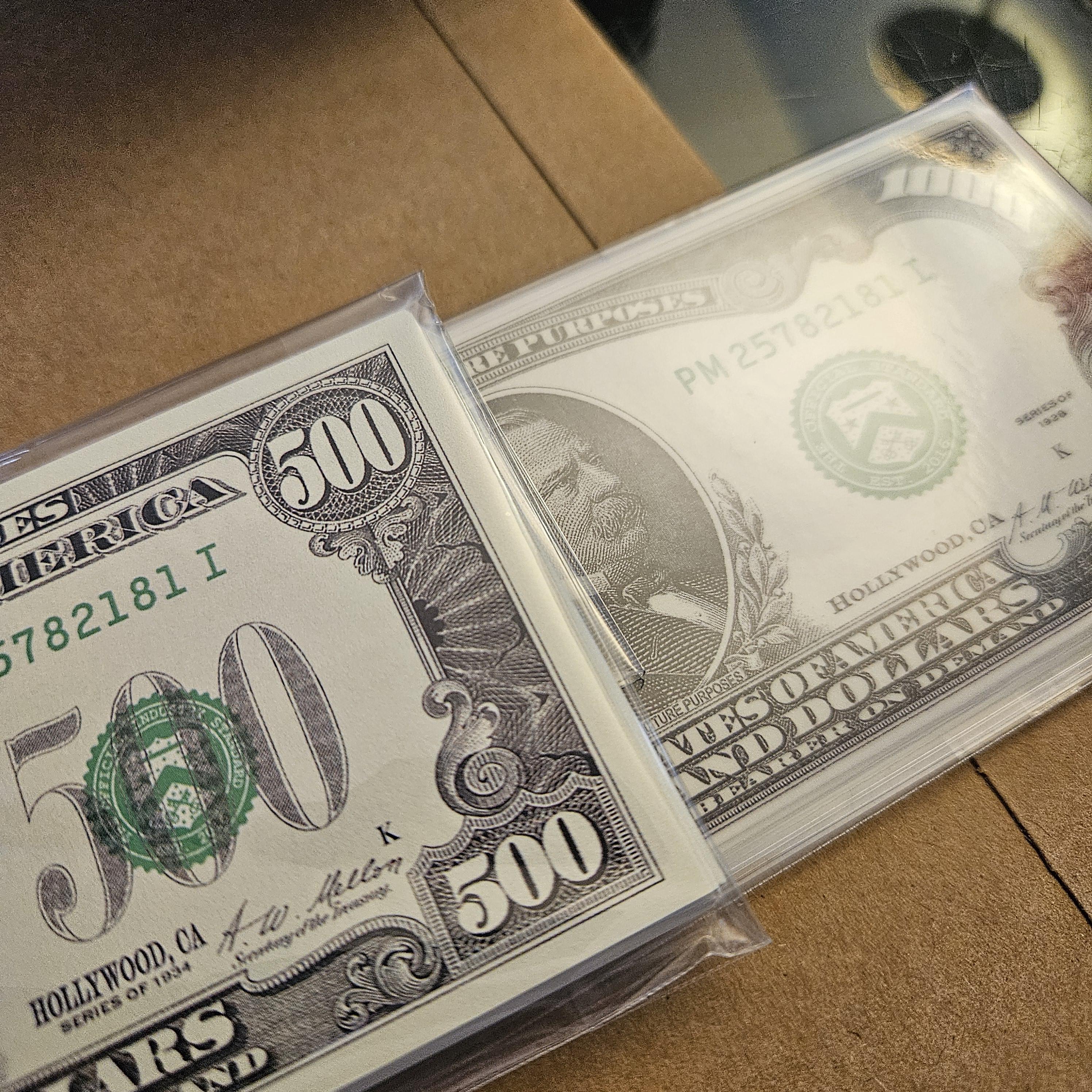 Set of 3/set of 5 Laminated/not Laminated 1000 Dollar Placeholder Bills ...