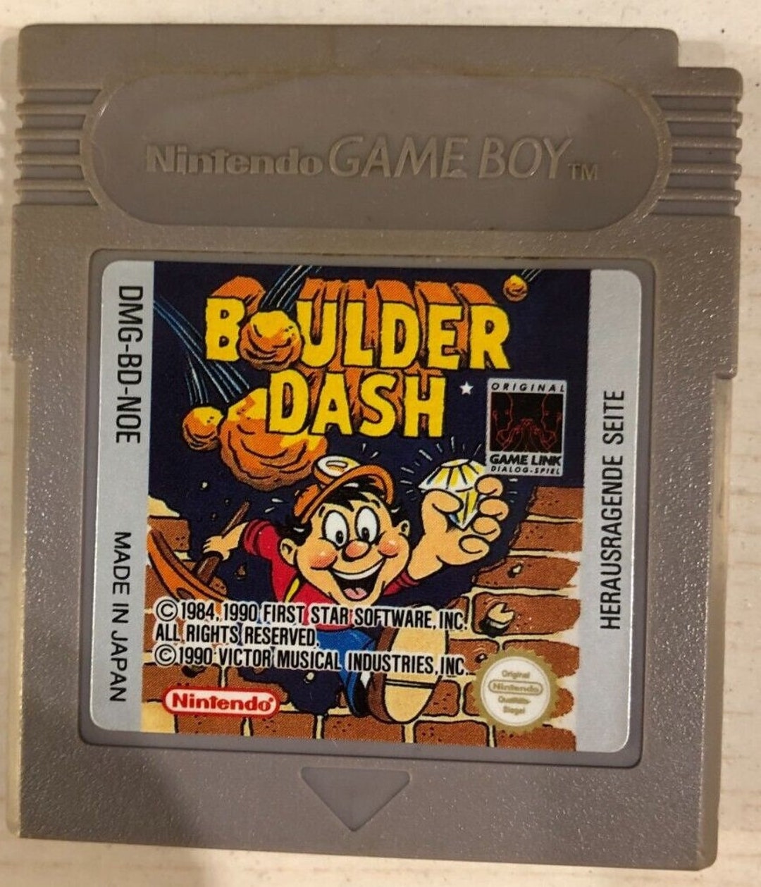 Vintage 1990 Boulder Dash Gameboy Game Boy Genuine Nintendo Retro Video ...