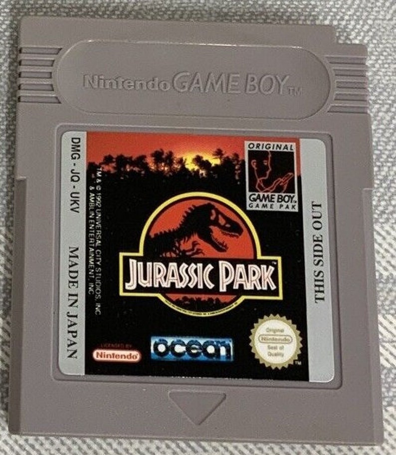Vintage 1993 Jurassic Park Gameboy Nintendo Retro Genuine Video Game ...