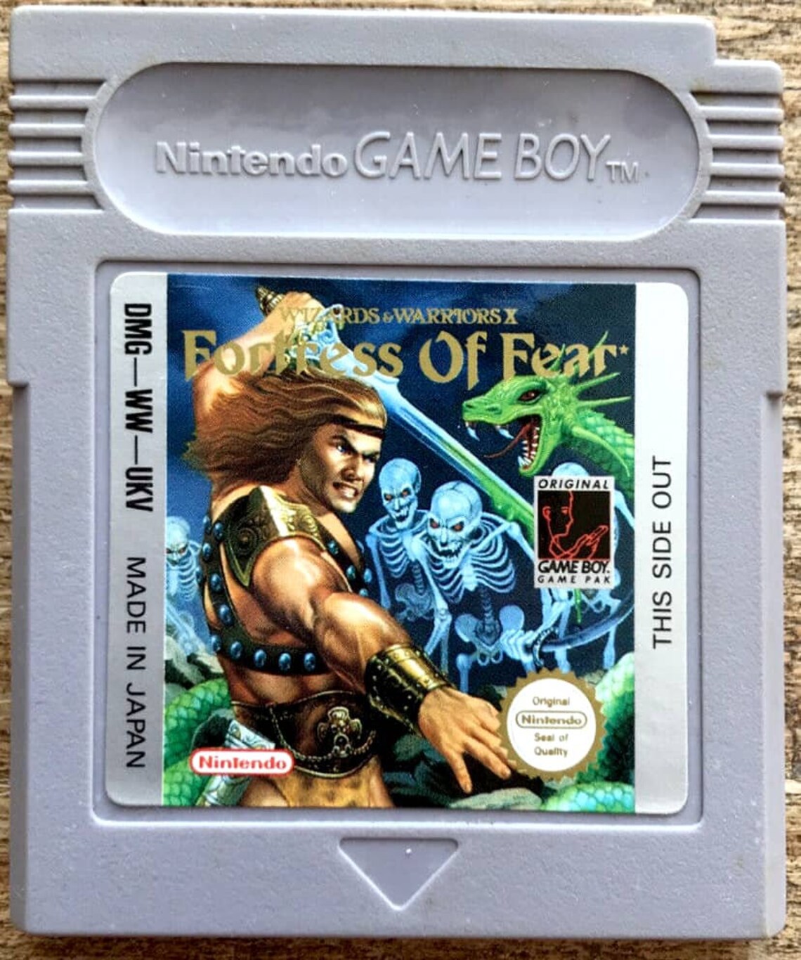 Vintage 1990 Wizards & Warriors X Fortress of Fear Gameboy Genuine ...