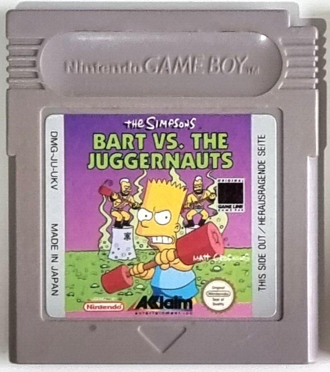 Vintage 1992 the Simpsons Bart Vs the Juggernauts Gameboy Nintendo ...