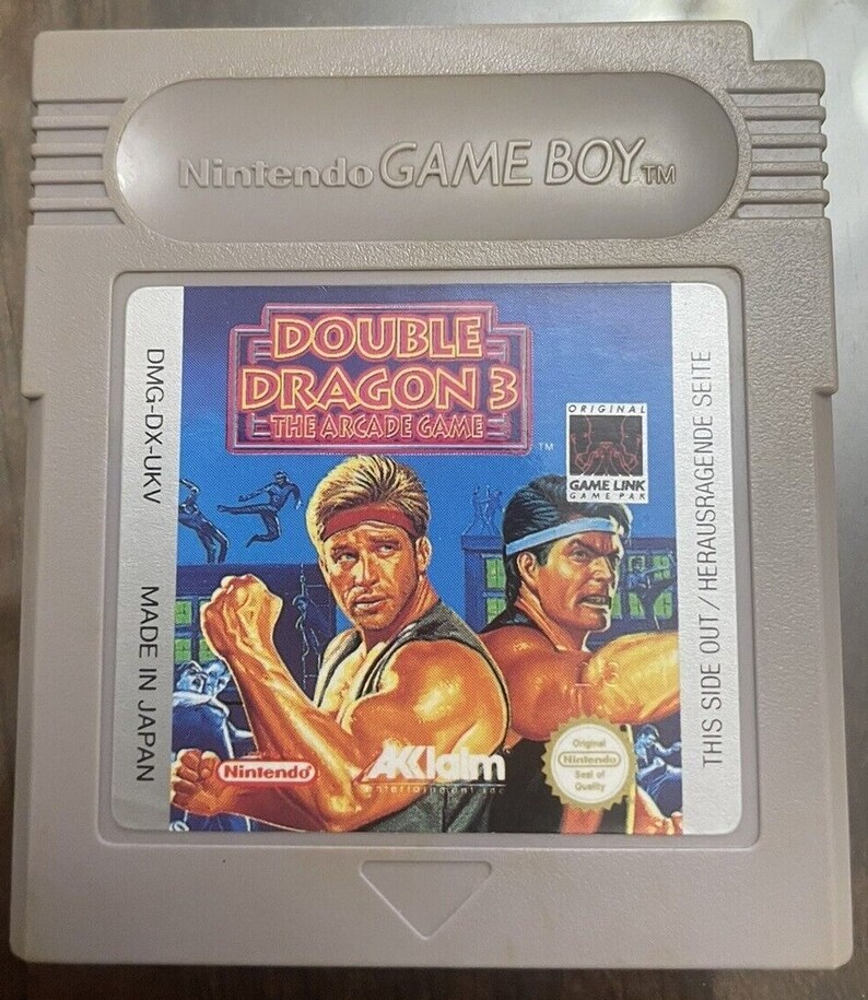 Vintage 1992 Double Dragon 3 the Arcade Game Gameboy Nintendo Retro Genuine Video Game Cartridge ...
