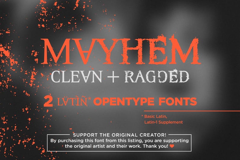 Mayhem Font Lg Font Letters Text From Original Creator Ai, Svg, Png - Etsy