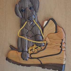 Lab Puppy and Boot Intarsia - Etsy