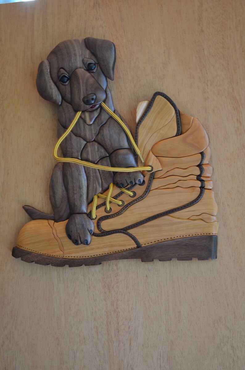 Lab Puppy and Boot Intarsia - Etsy