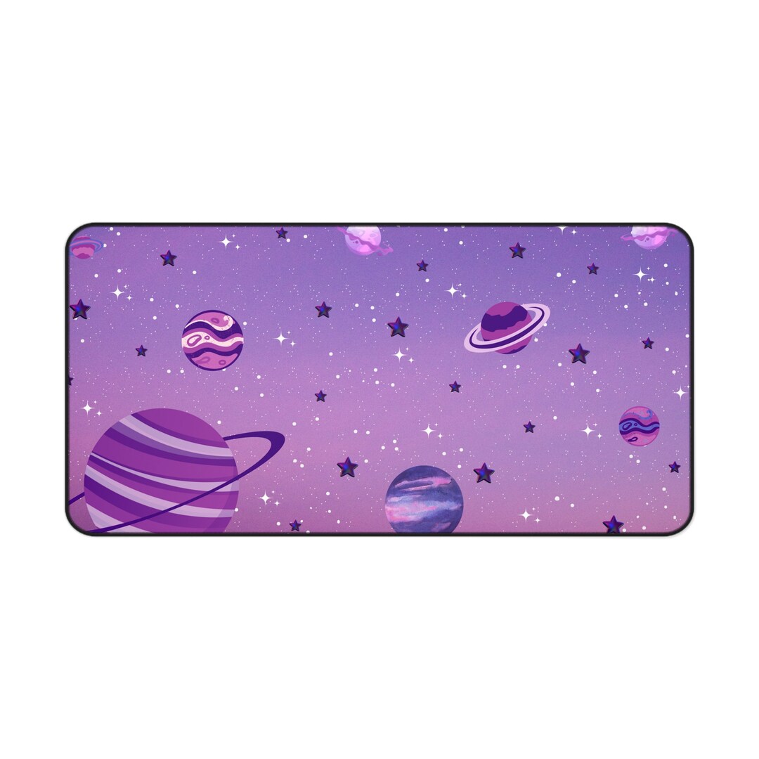 Purple Desk Mat: Planets, Stars - Etsy