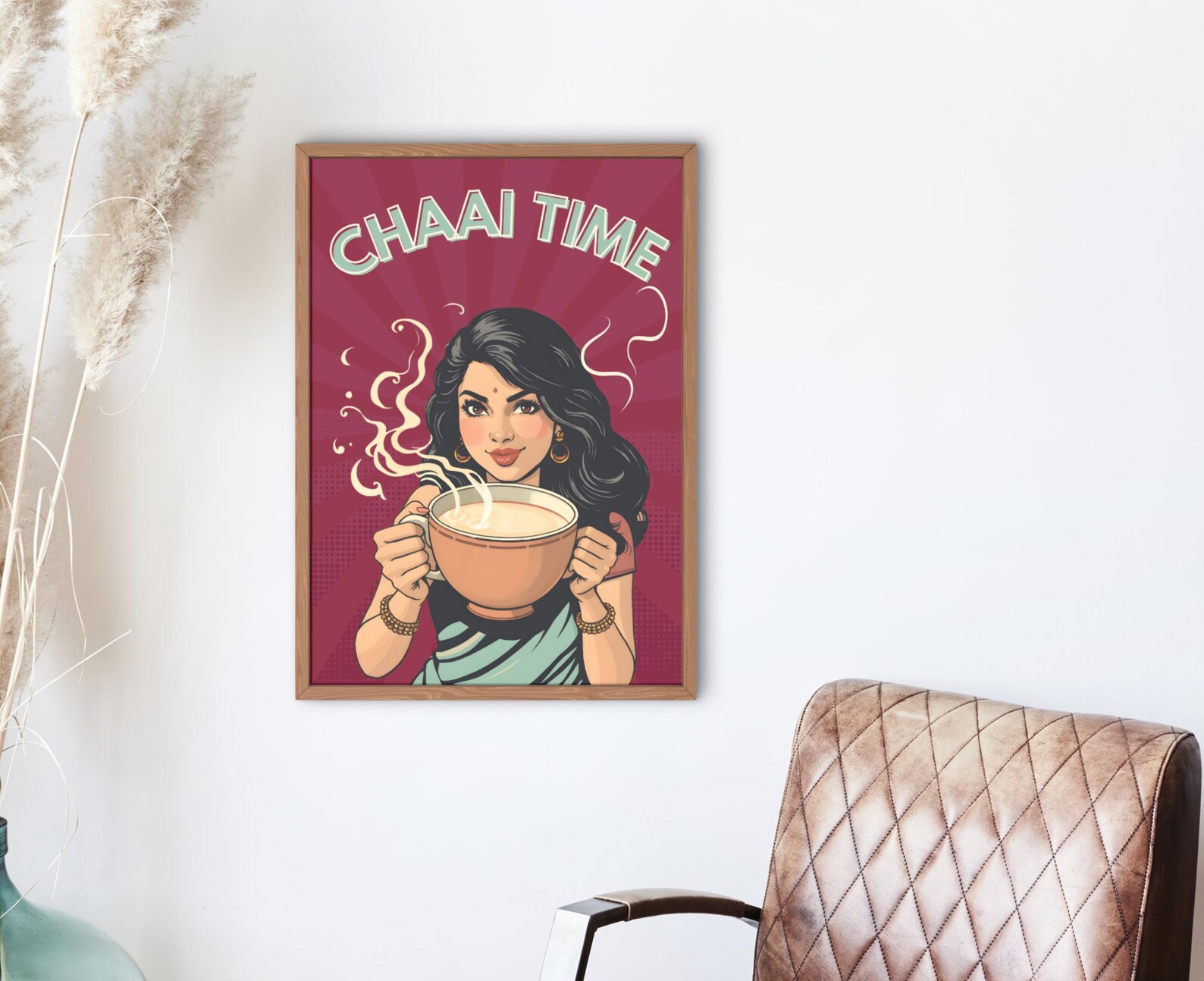 Chai Time Indian Wall Print I Love Chaai Wallart Digital Art Print ...
