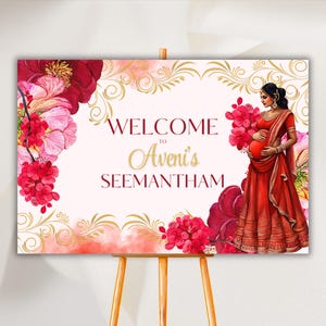 Indian Baby Shower Welcome Sign Baby Shower Godh Bharai Welcome Banner ...