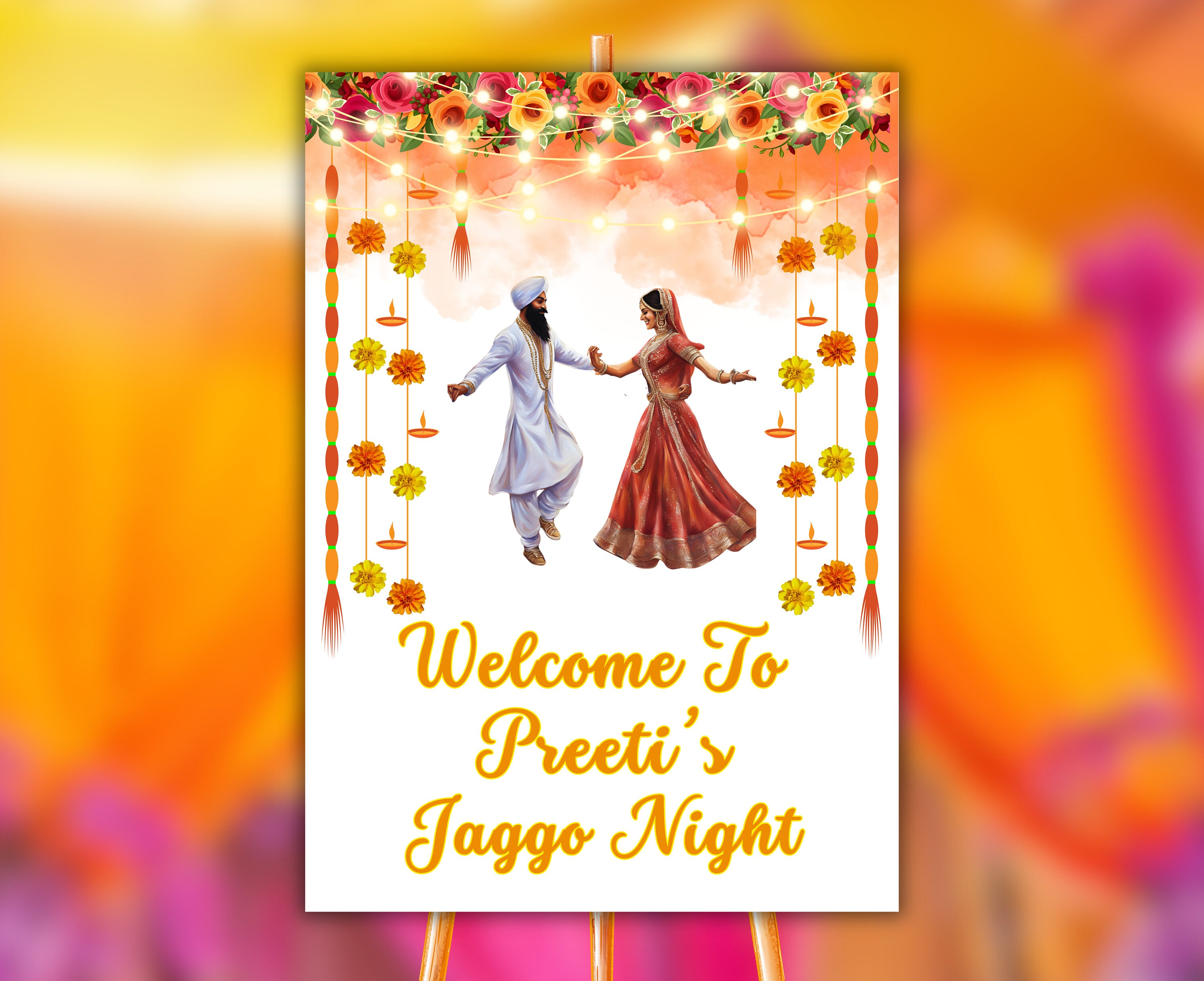 Jaggo Welcome Sign Jaggo Welcome Board Jaggo Board Sikh Wedding Sign ...