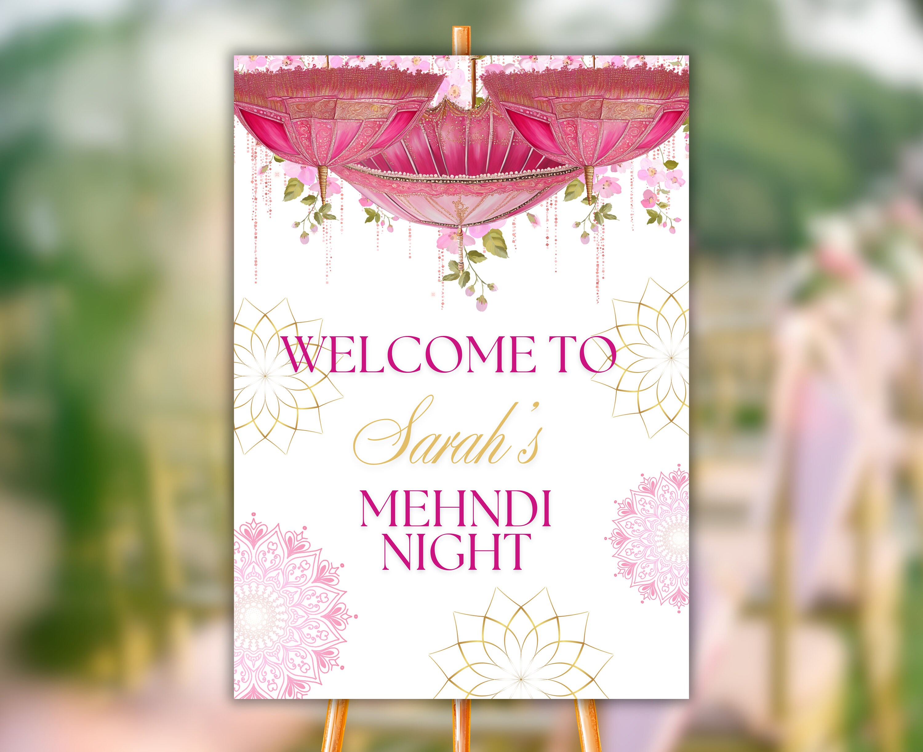 Mehndi Welcome Sign Custom Mendhi Sign Custom Mehndi Sign Dholki Sign ...
