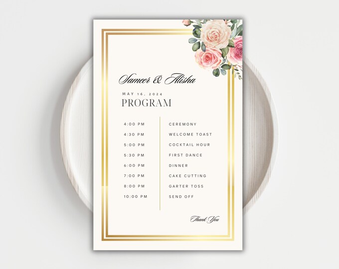 Muslim Wedding Program, Nikkah Timeline Poster, Nikkah Program & Nikkah ...