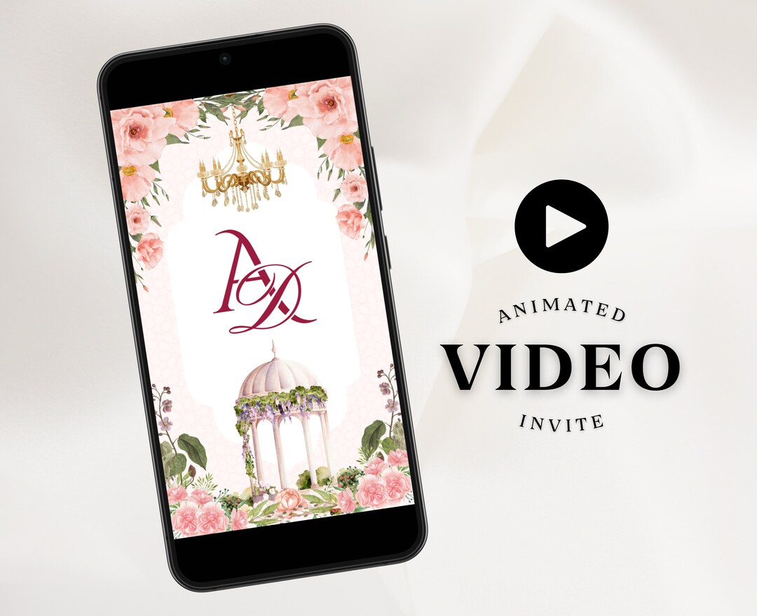 Faire Part Mariage Muslim Wedding Invite Islamic Pink Floral Wedding ...