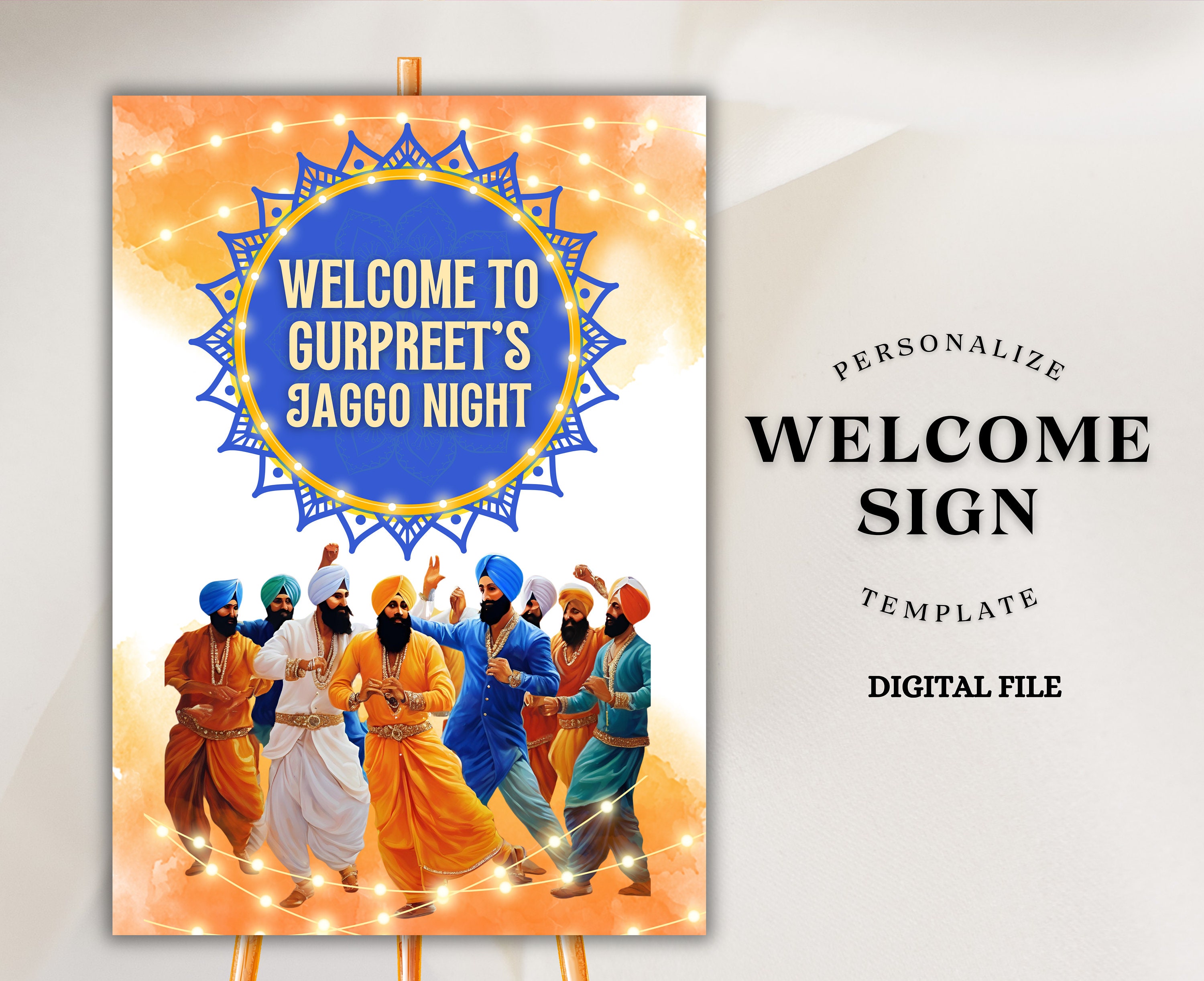 Jaggo Welcome Sign Jaggo Welcome Board Jaggo Board Sikh Wedding Sign ...