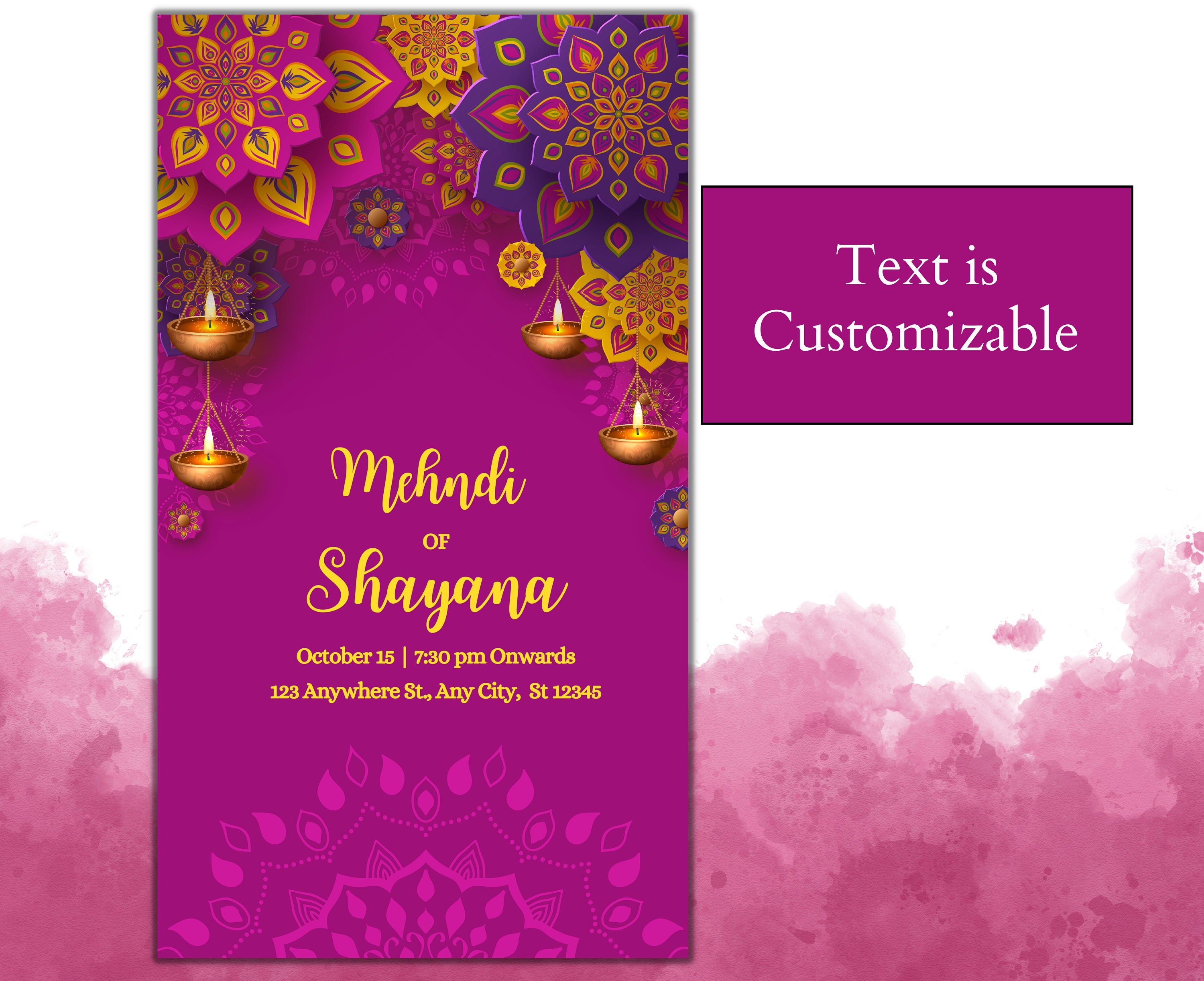 Editable Dholki Invite Digital Dholki Invitation Dholki Video - Etsy