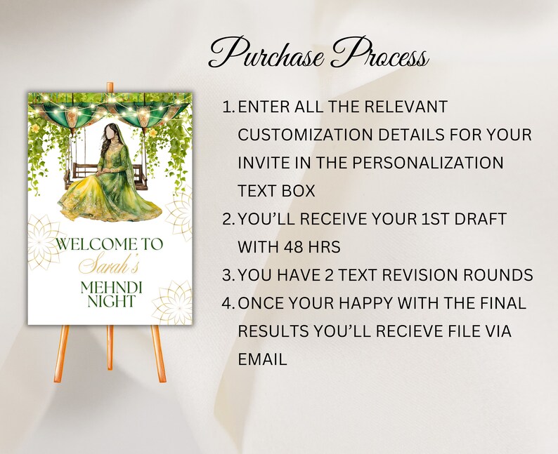 Custom Mendhi Sign Mehndi Welcome Sign Custom Mehndi Sign Dholki Sign ...