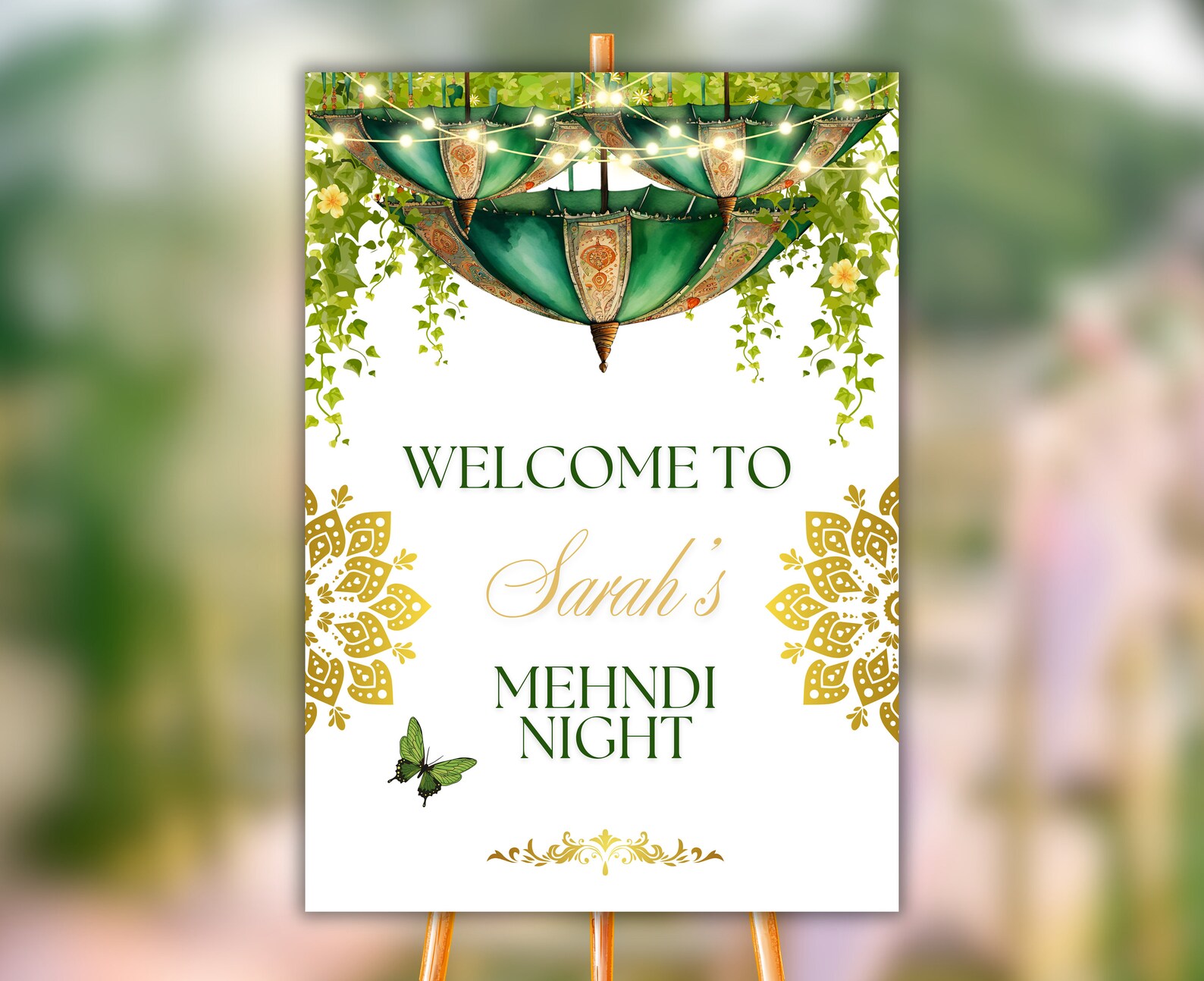 Mehndi Welcome Sign Custom Mendhi Sign Custom Mehndi Sign Dholki Sign ...