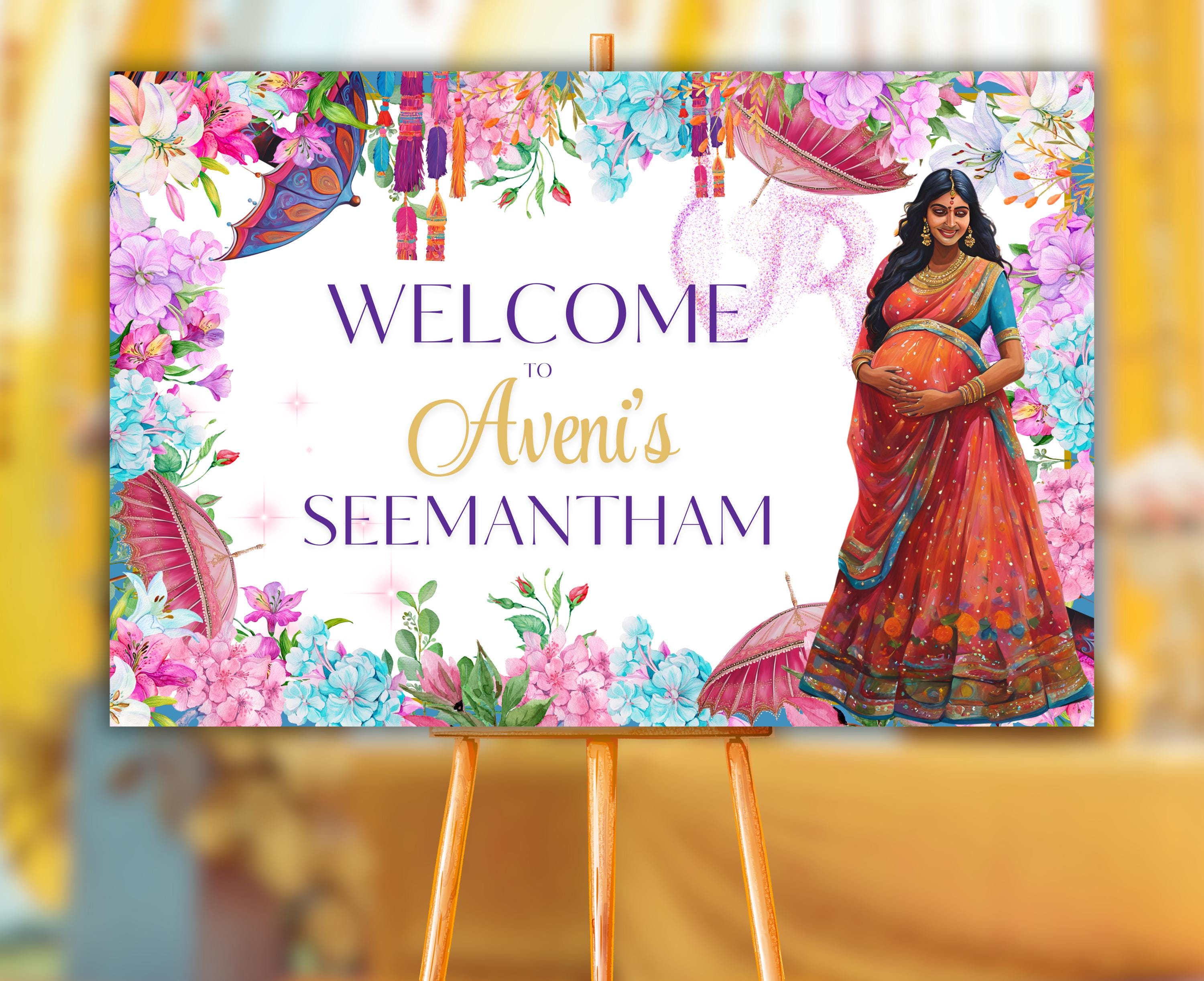 Modern Godh Bharai Welcome Board Seemantham Sign Valaikappu Sign Board ...