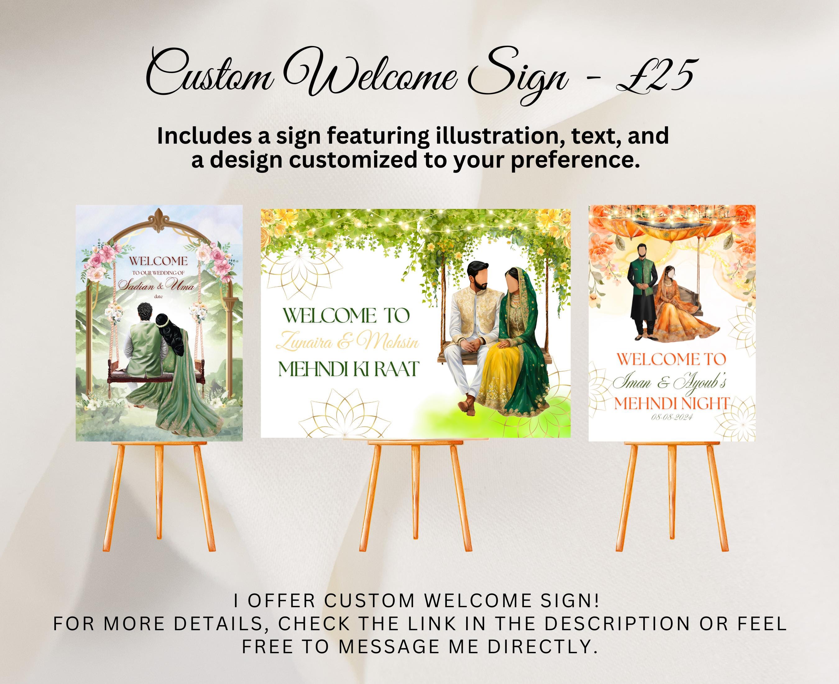Walima Welcome Sign Indian Welcome Sign Customizable Ceremony Signage ...
