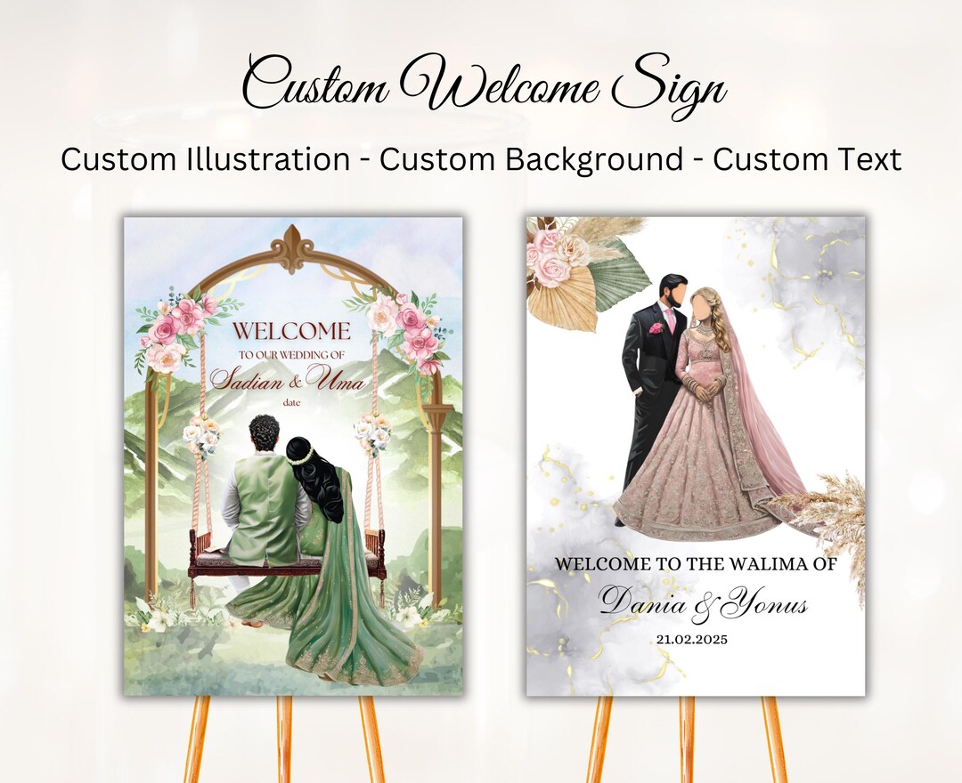 Digital Custom Wedding Welcome Sign Personalized Wedding Sign With ...