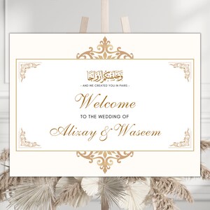 Nikkah Wedding Welcome Sign A3 Personalized Nikkah Nikah Sign Muslim ...