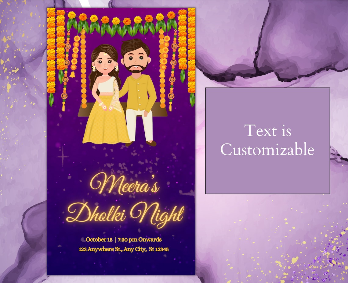 Editable Dholki Invite Digital Dholki Invitation Dholki Video - Etsy Canada