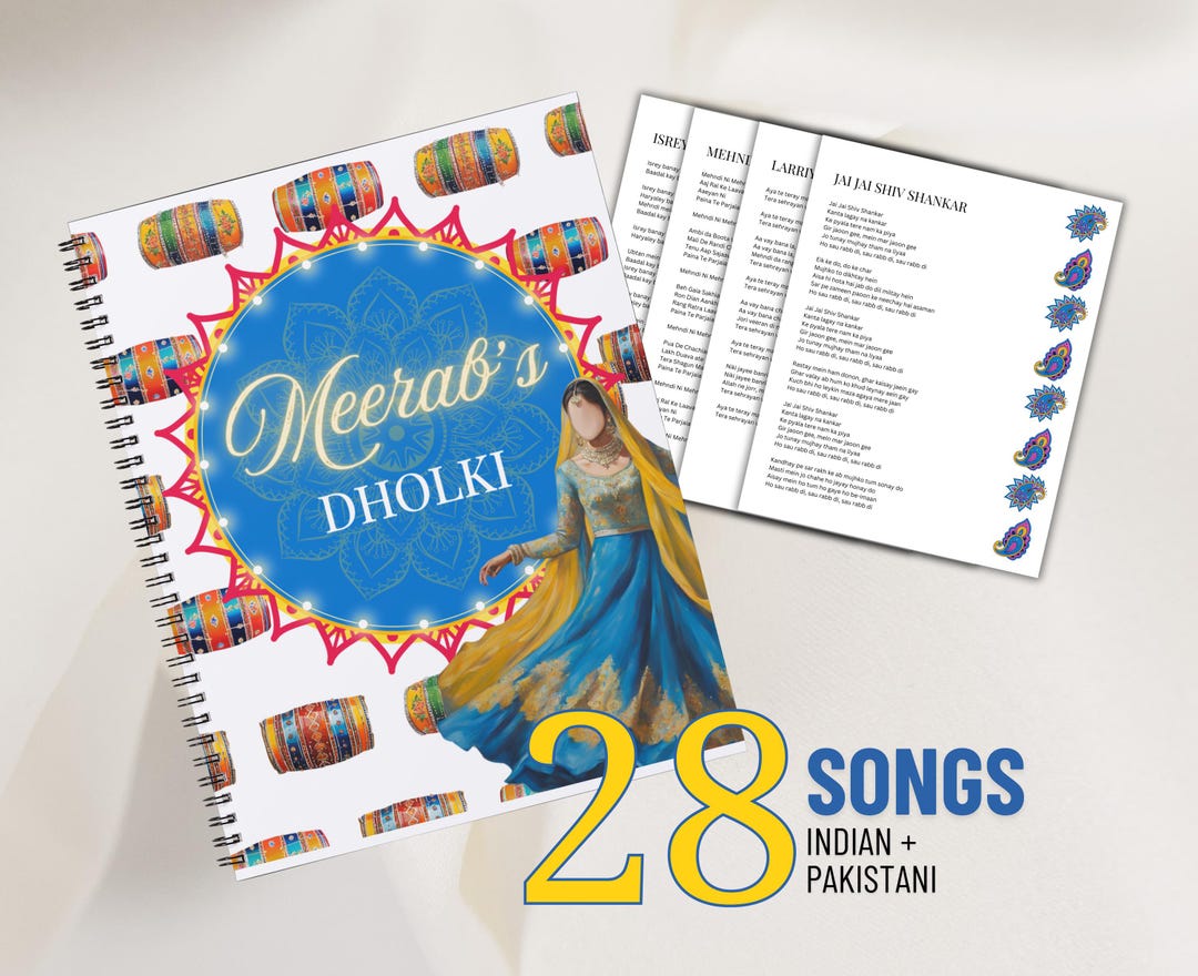 Printable Dholki Song Book Digital Mehndi Desi Song Book Dholki Songs ...